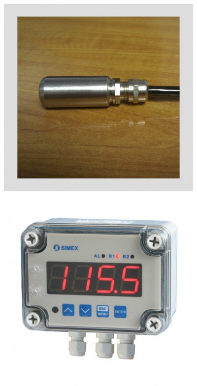 Sea water temperature probe and display for depth to 100 metres