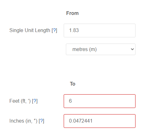 Single Unit Length to Feet and Inches (ft in, ′ ″) Converter