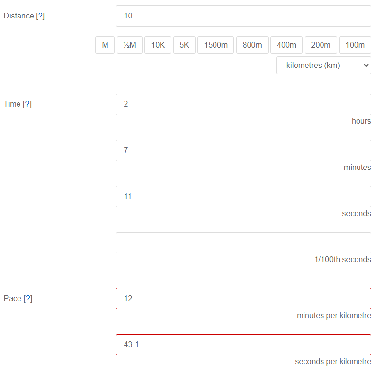 Running or Walking Distance, Steps and Time Calculator