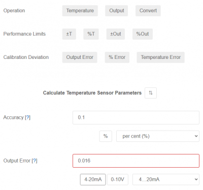 Temperature Sensor Calculator